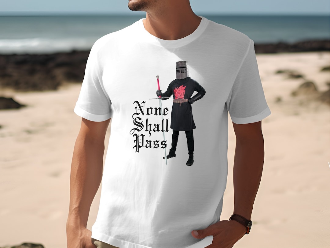Monty Python Black Knight None Shall Pass T Shirt Cult Movie Classic