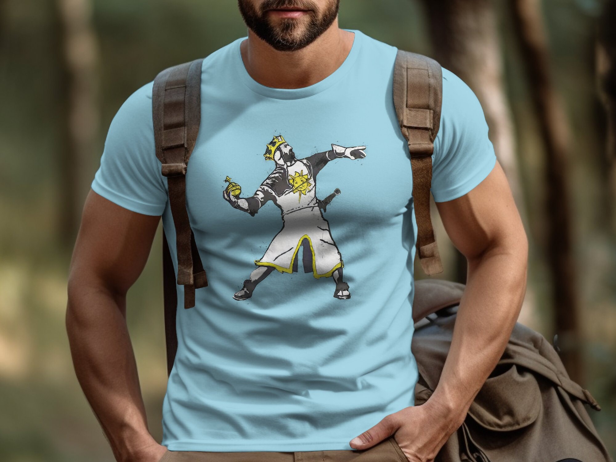 Monty Python Shirt. Holy Grail, King Arthur Throwing the Holy Hand ...
