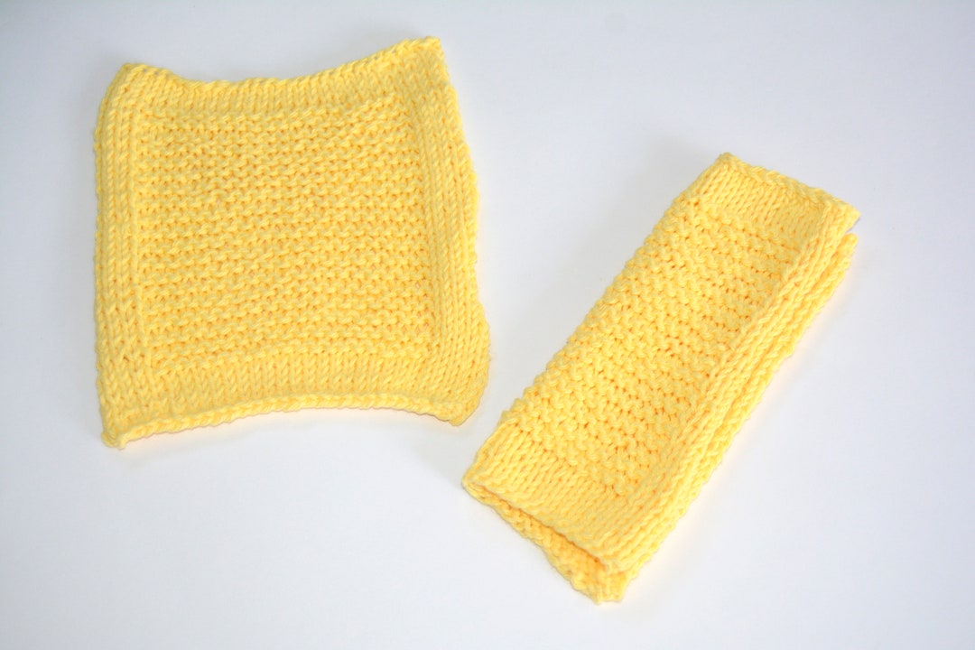 Yellow Knit Dishcloths Set of Two - Etsy