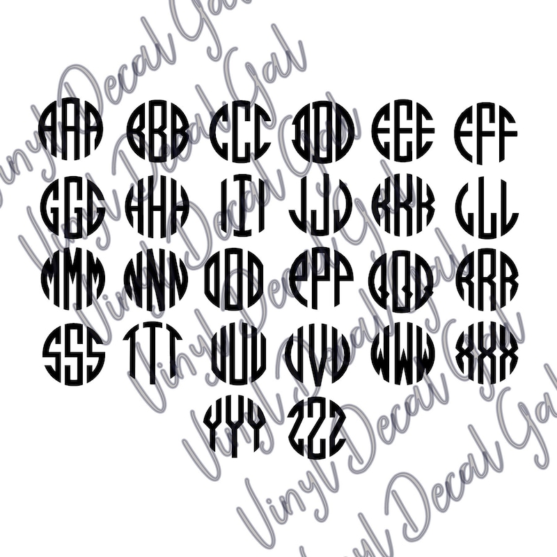 Circle Monograms - Etsy