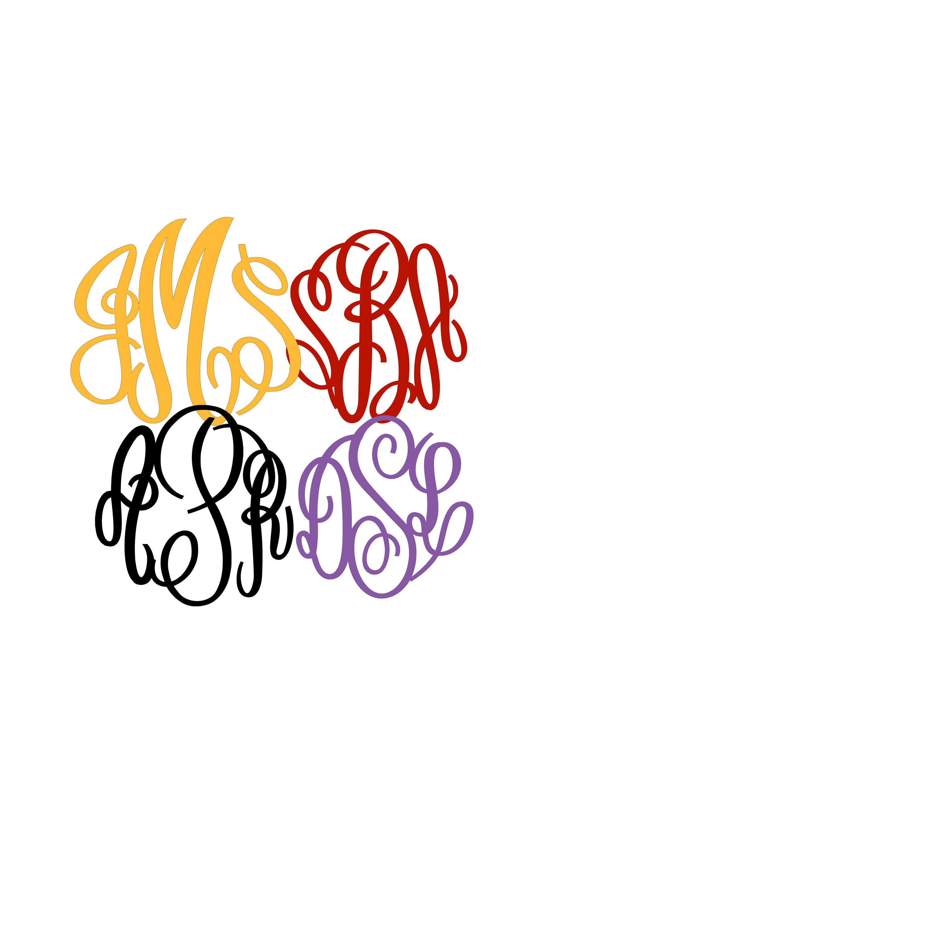 Swirly Circle Monogram Alphabet for Silhouette Machines, Monogram ...
