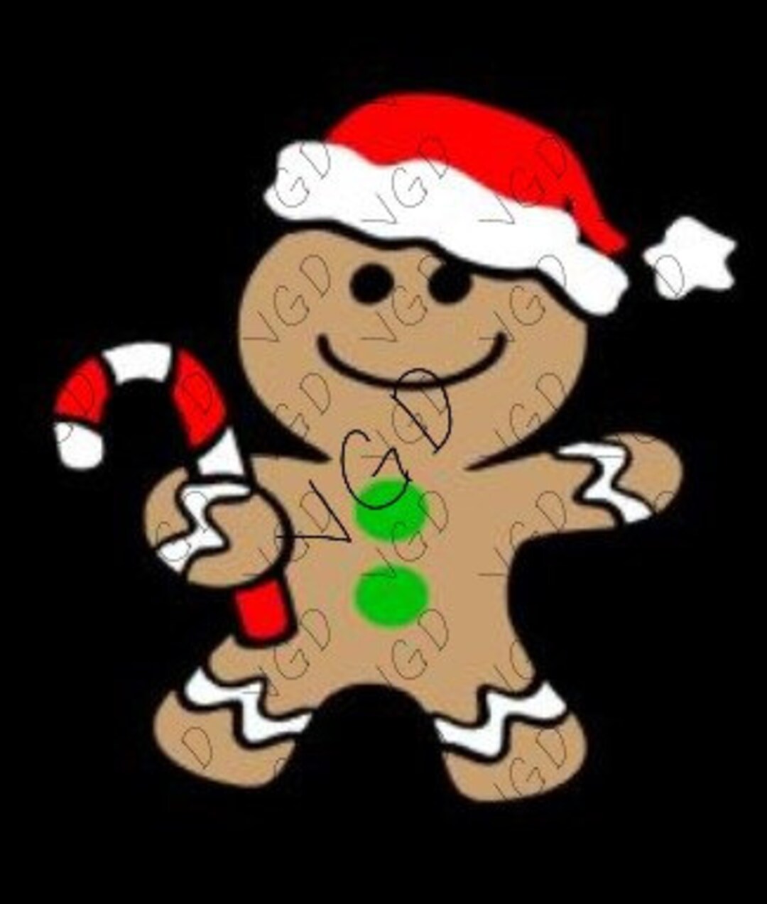 Gingerbread With Santa Hat - Etsy