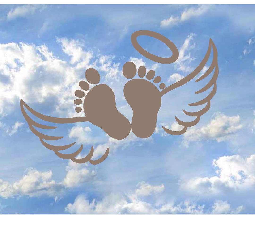 New Born Baby Feet With Wings SVG, PNG, Silhouette - Etsy