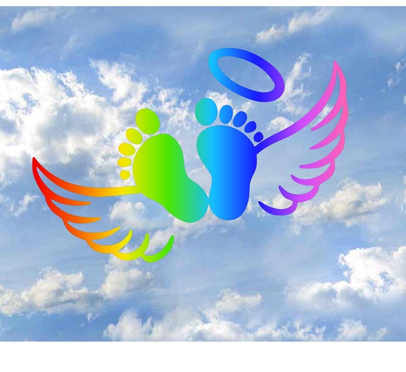 New Born Baby Feet With Wings SVG, PNG, Silhouette - Etsy