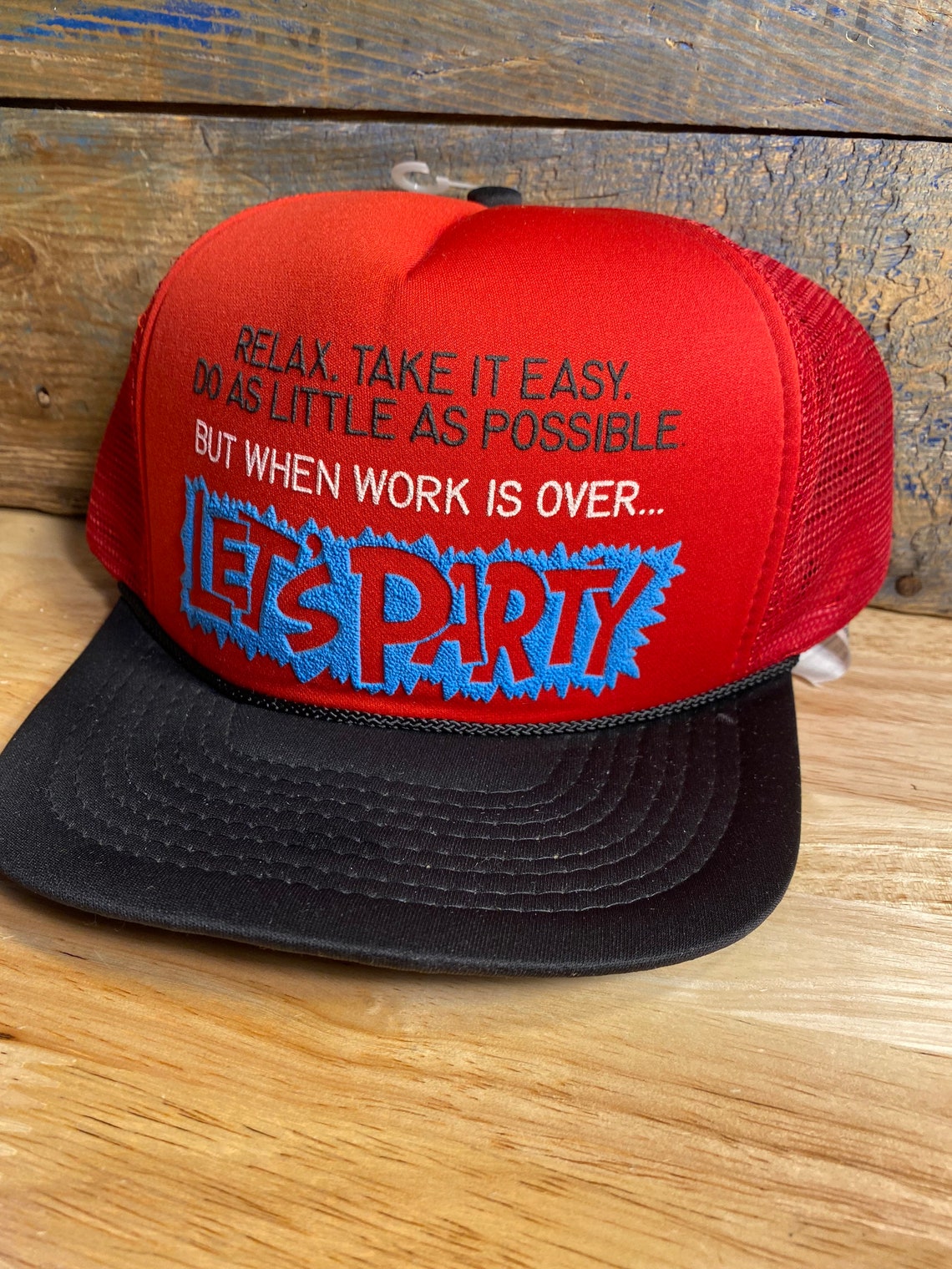 Vintage Trucker Hat // Relax. Take It Easy. Do as Little as - Etsy