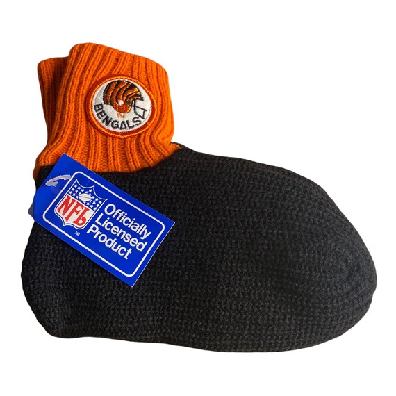 Vintage Cincinnati Bengals Knit Slippers // Warm Cozy Socks // - Etsy