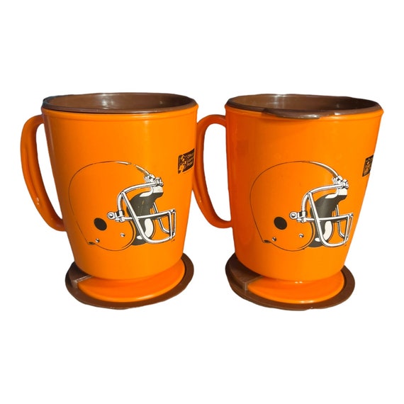 Vintage Cleveland Browns Plastic Coffee Cups // Sticky Bottom - Etsy