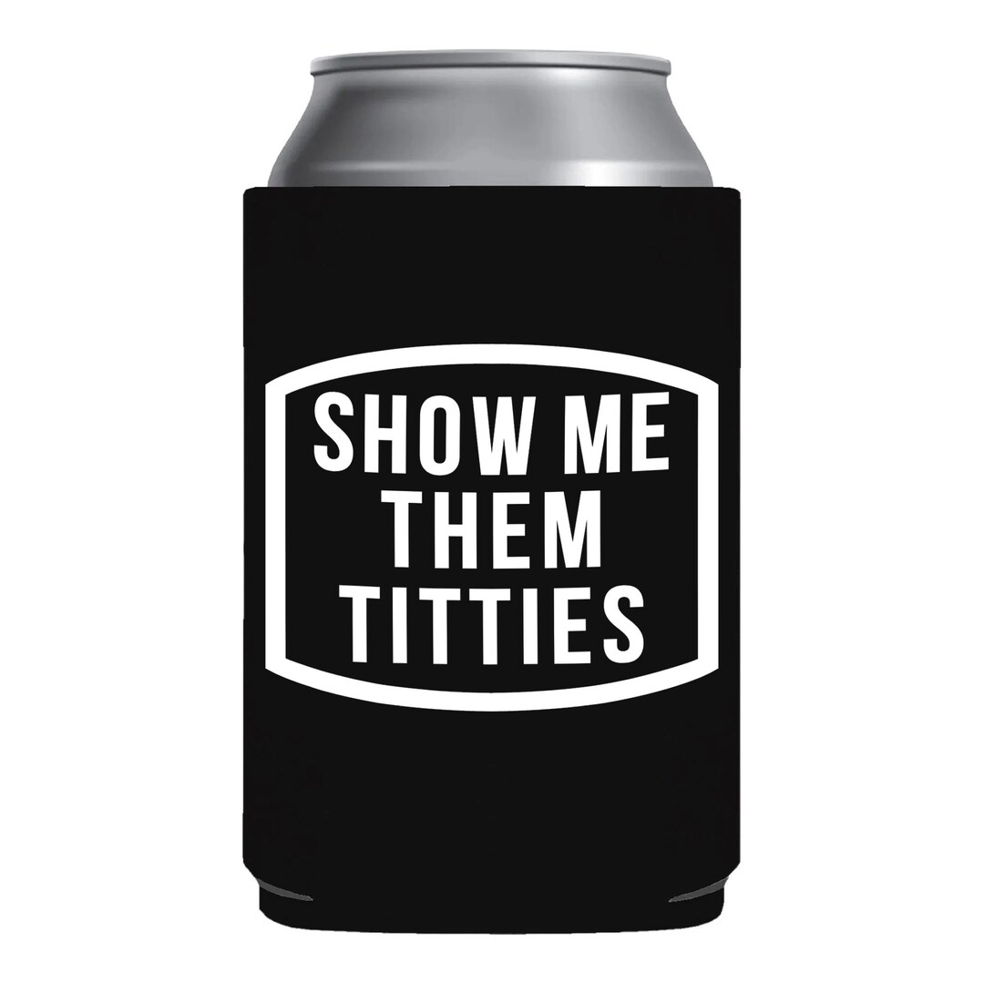 Funny Can Cooler Beer Can Holder Double Sided Foldable Gag T White Elephant T