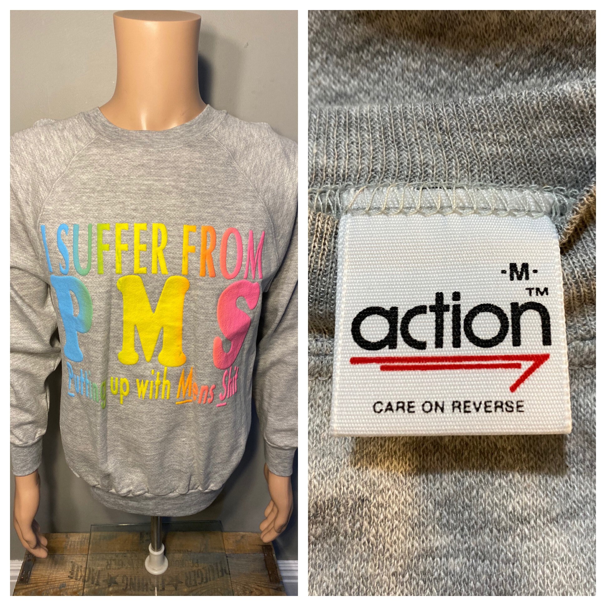 Vintage PMS sweatshirt // I suffer from PMS Putting up with | Etsy