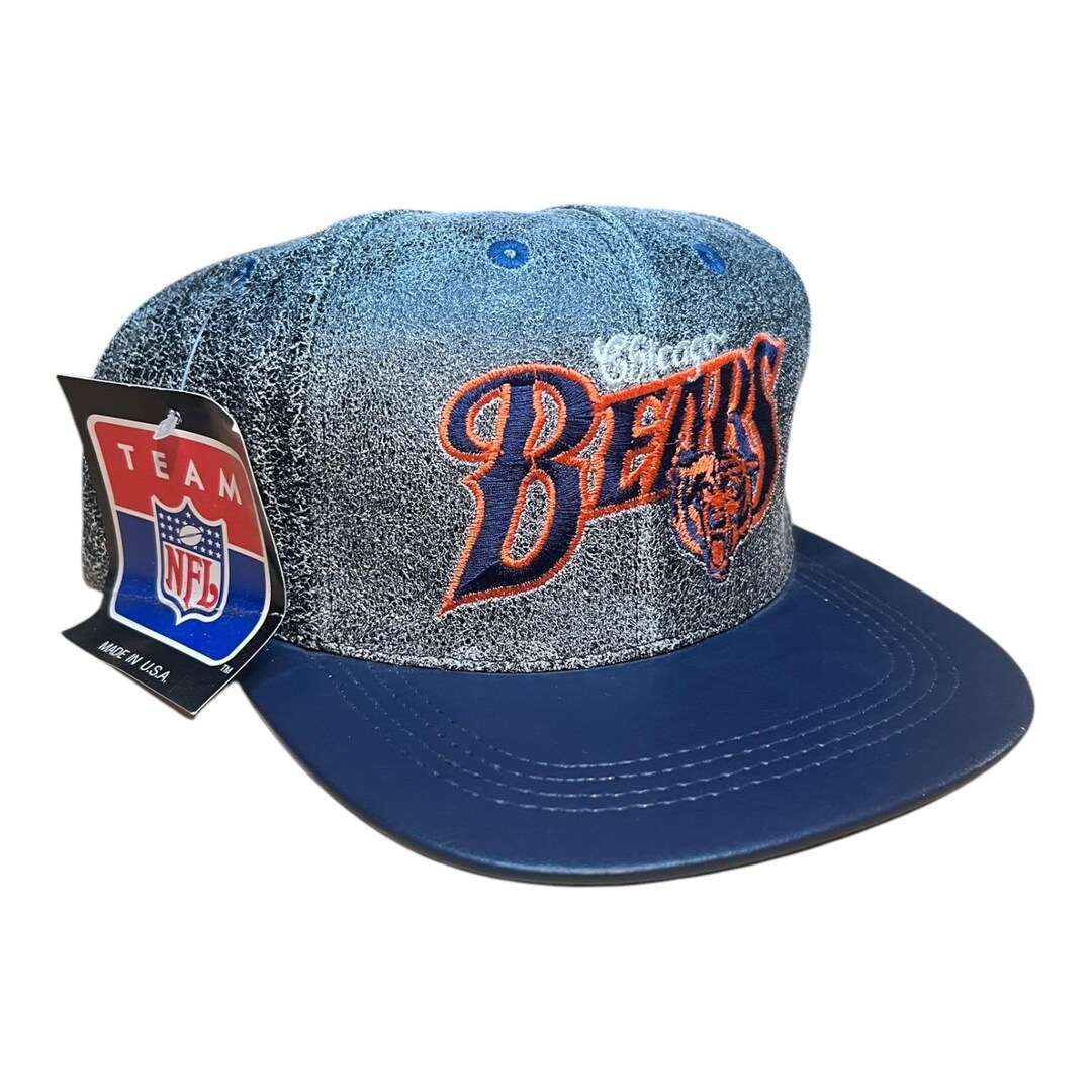 Vintage Chicago Bears Hat // Leather Snapback Hat // Vintage Leather ...