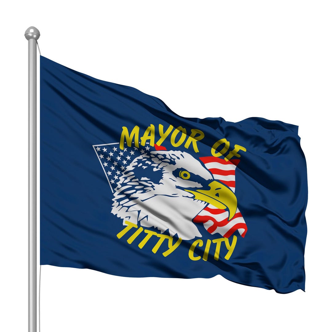 Mayor of Titty City Flag // 3x5 Banner American Flag // Funny American ...