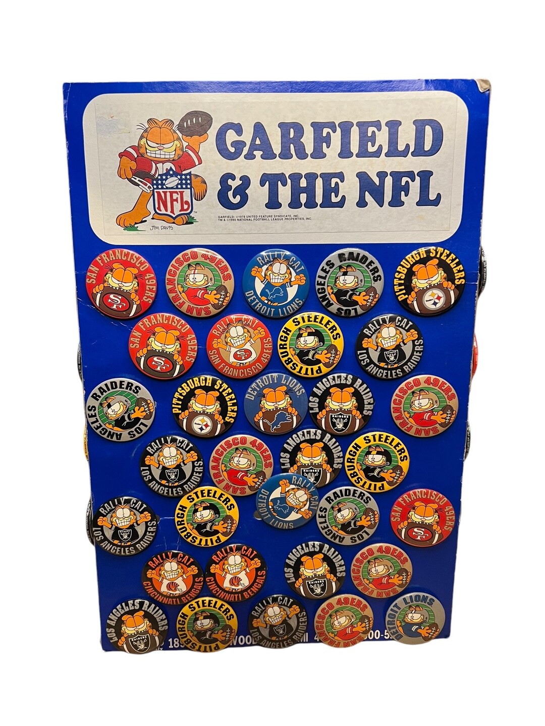 Vintage Cardboard Store Display // Full 40 Piece Set 1990 Garfield ...