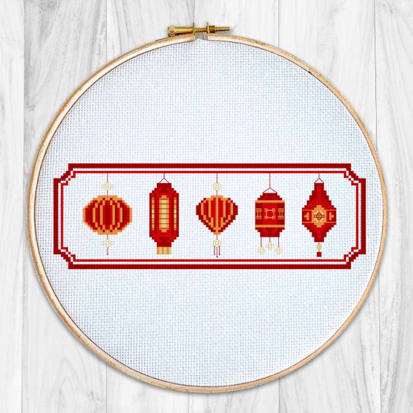 Chinese Lanterns-pdf Cross Stitch- Chinese New Year- Lantern Cross ...
