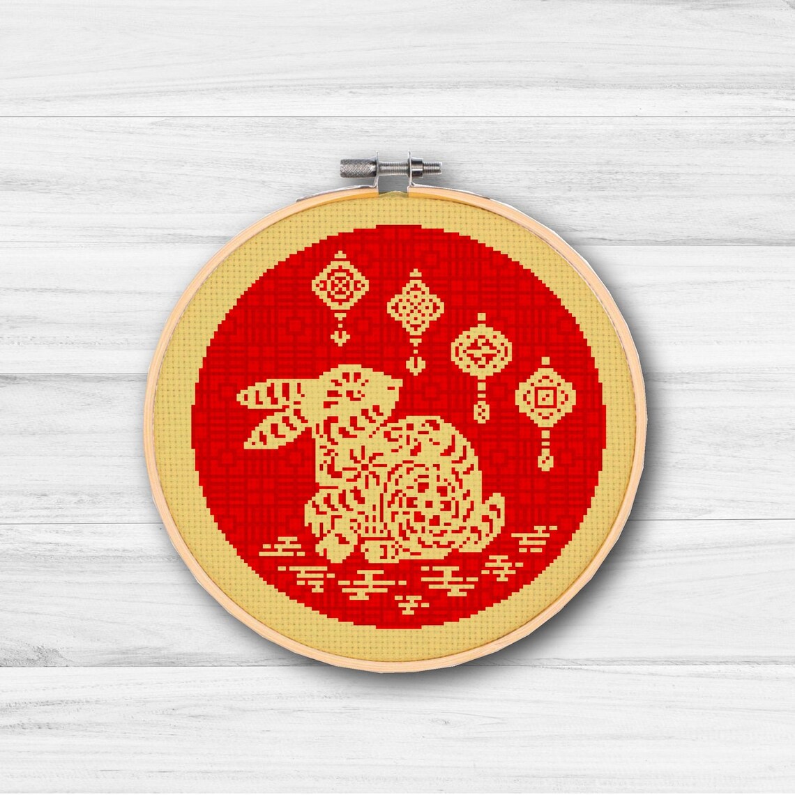 Year of the Rabbit-pdf Cross Stitch- Chinese New Year- Rabbit Cross ...
