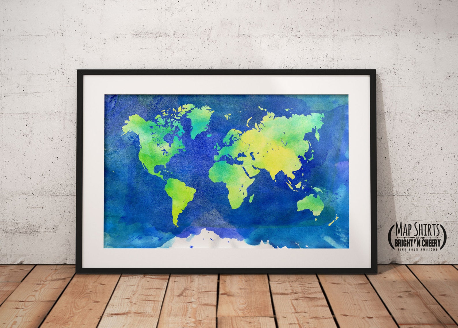 Watercolor World Map Print 12x18 16x24 20x30 24x36 36x54 - Etsy