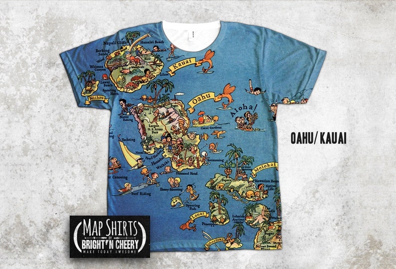 Vintage Hawaii Map Shirt Fun in the Sun Ruth Taylor White - Etsy