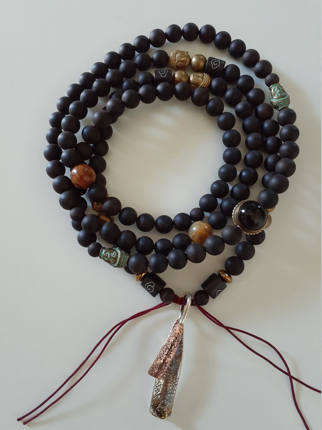 Series Malas and Jewelry: Black Matte Sandalwood 8 Mm Mala With ...