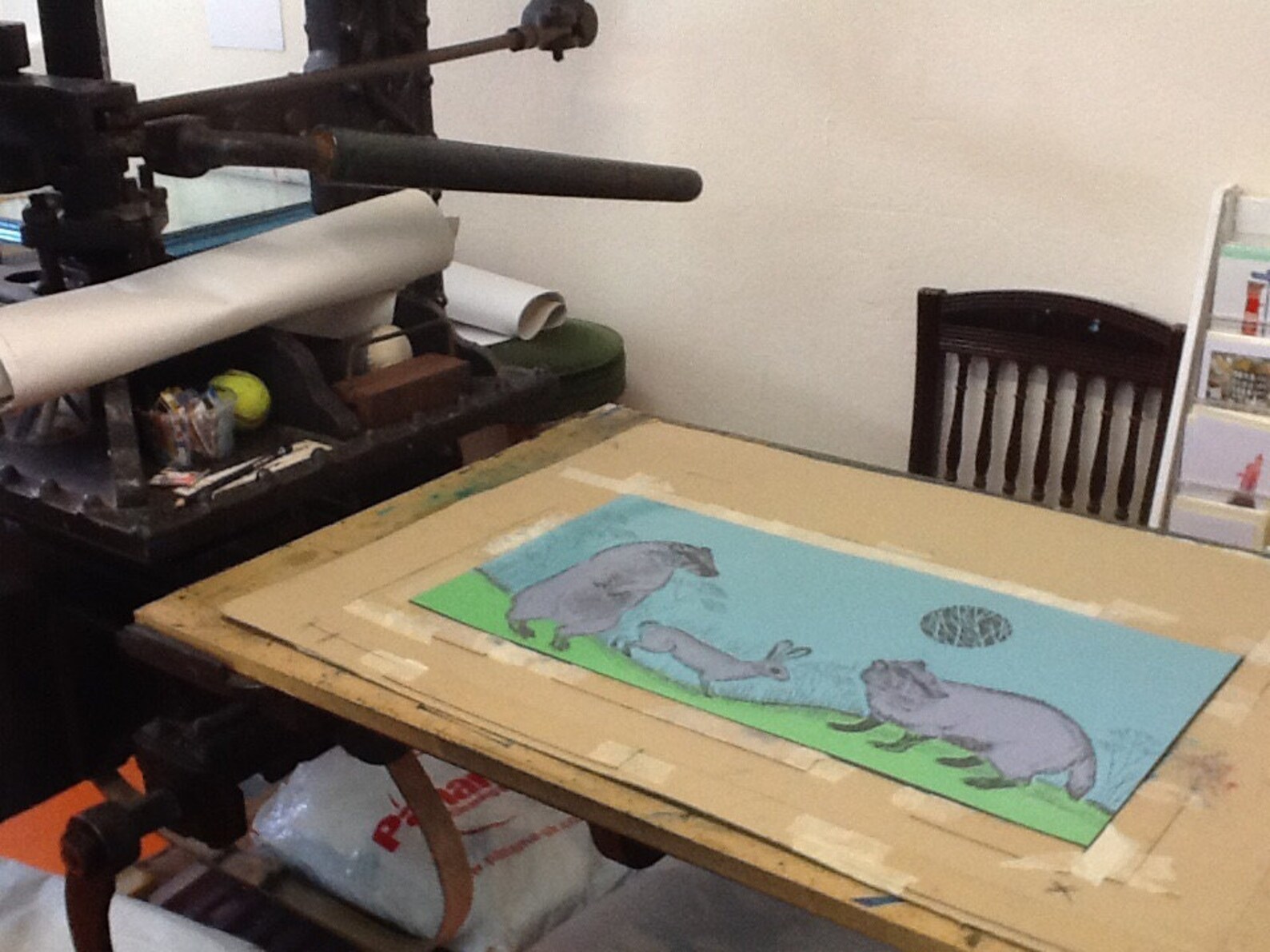 Spotty Cheetah Card,cheetah Card,spotty Cheetah Lino Print Card,african ...