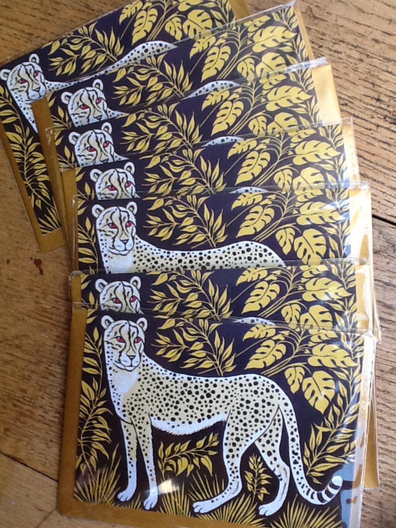 Spotty Cheetah Card,cheetah Card,spotty Cheetah Lino Print Card,african ...