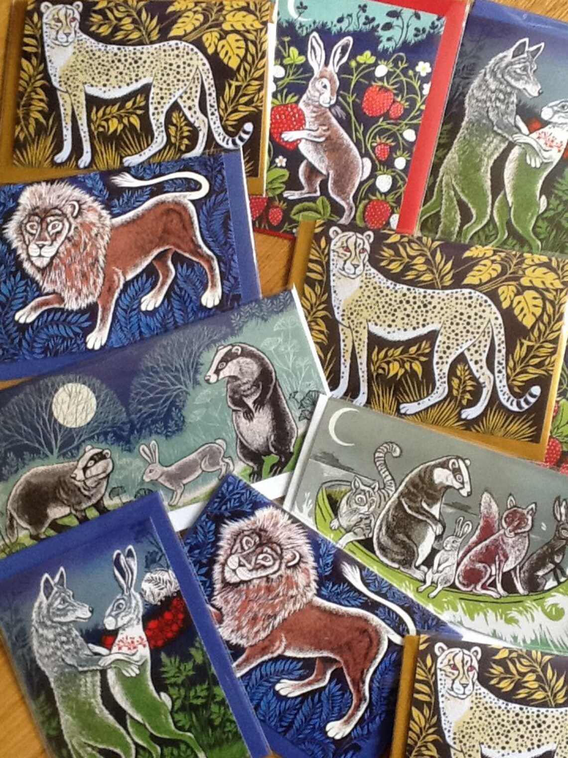 Spotty Cheetah Card,cheetah Card,spotty Cheetah Lino Print Card,african ...