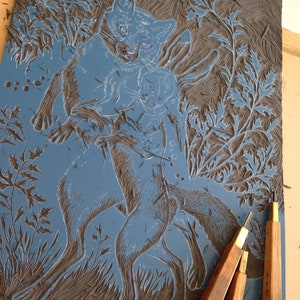 Stag and Birds - Etsy