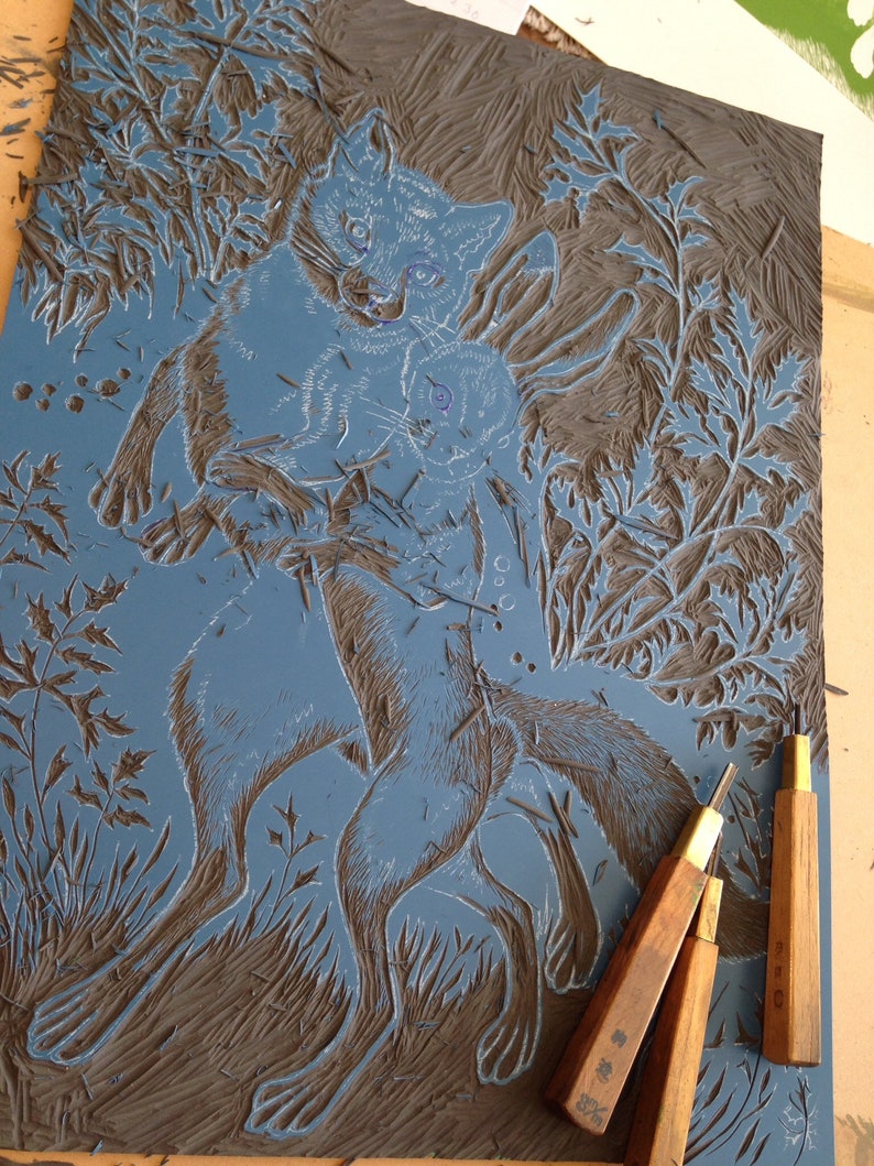 Stag and Birds - Etsy