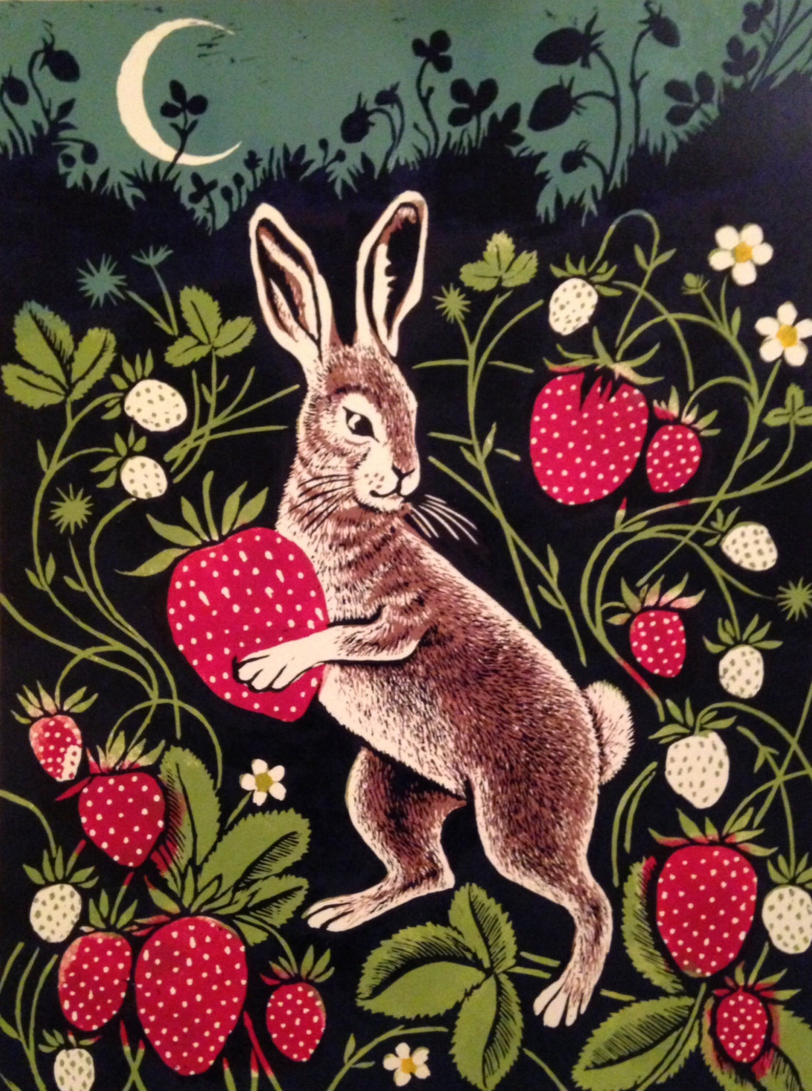 The Strawberry Thief,rabbit Card,strawberry Card,blank Card,strawberry ...