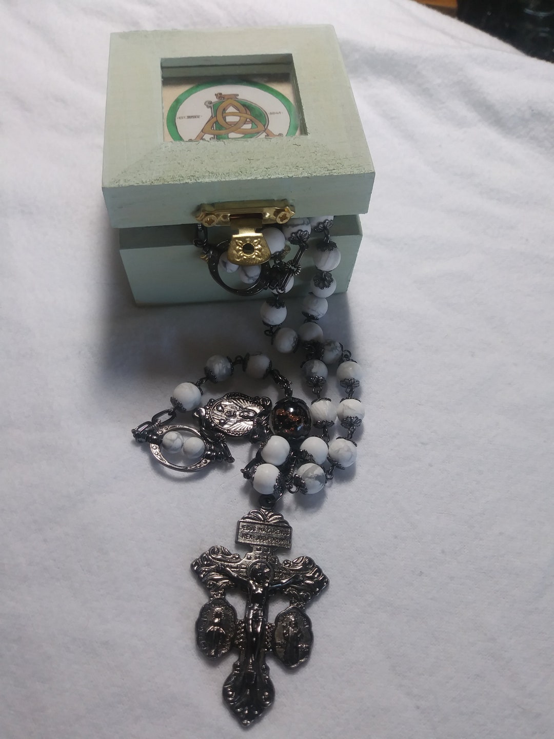 The Large White Howlite Rosary - Etsy