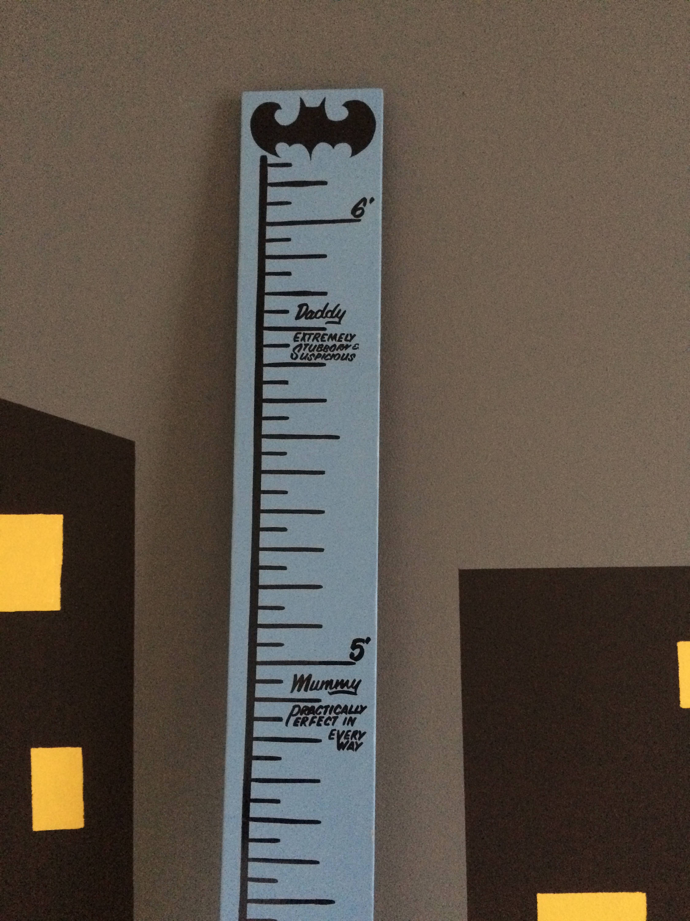 Child's Growth Chart, Measuring Ruler, Batman Height Chart, Giant ...