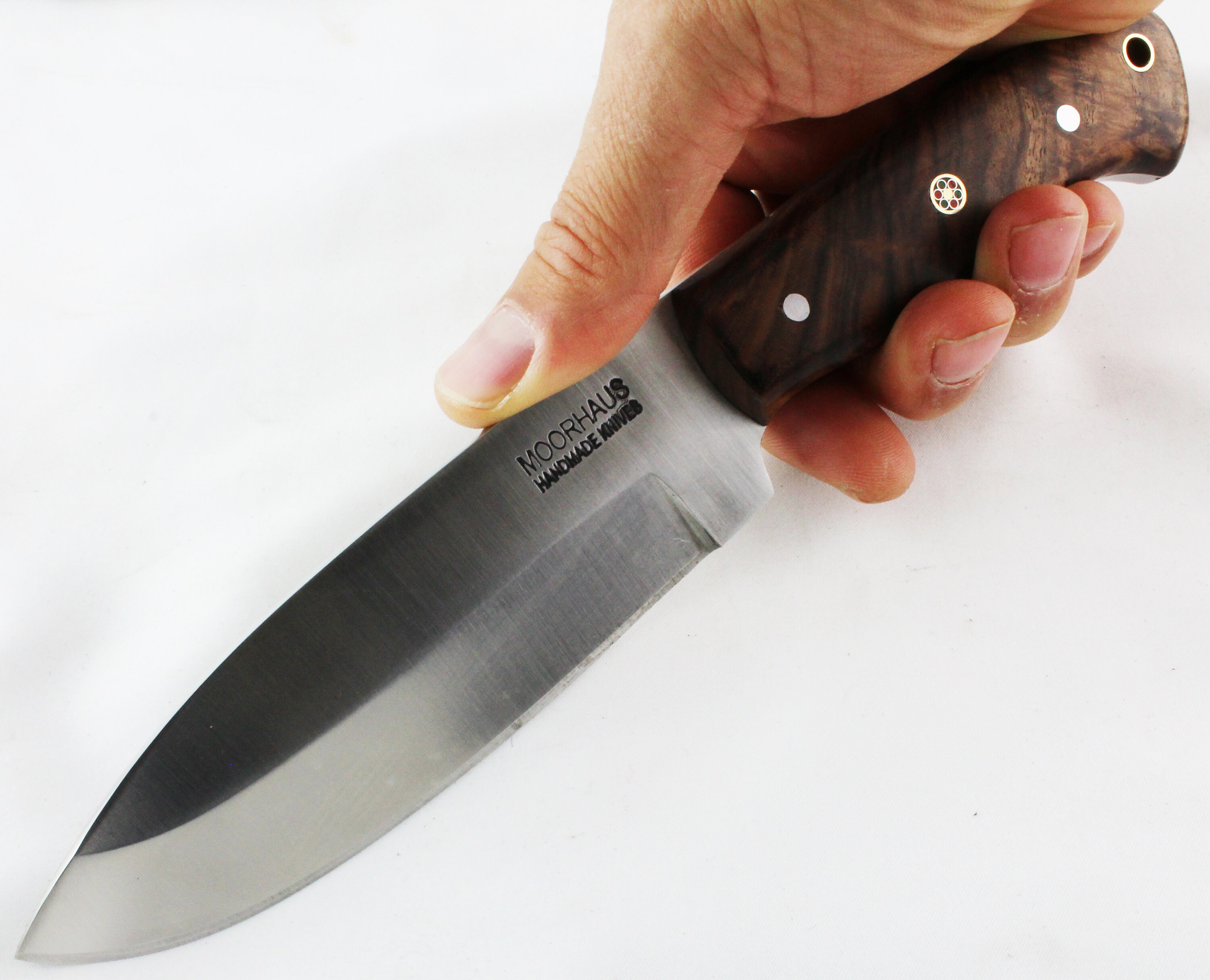Moorhaus Bushcraft Knife Wood Handle Handmade Drop Point | Etsy