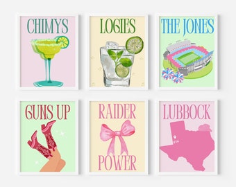 Texas Tech Pink University Wall Collage Pack of 6, Texas Tech Digital ...