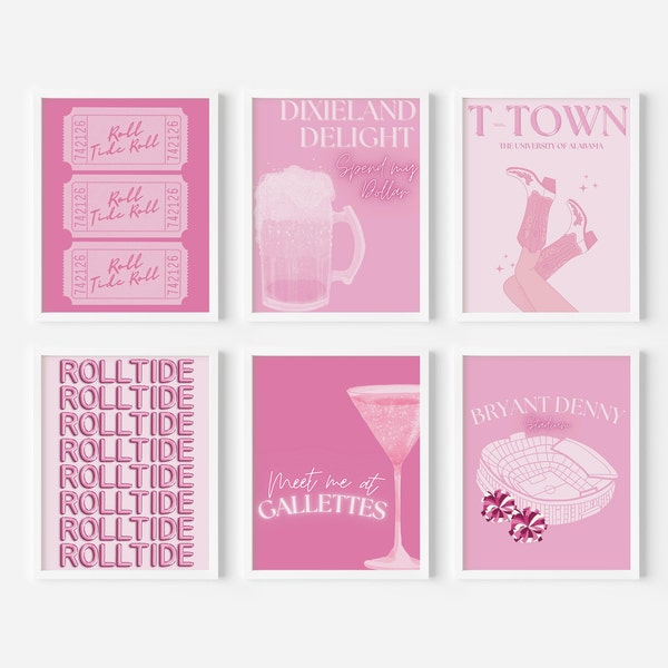 University of Alabama Preppy Prints - Etsy
