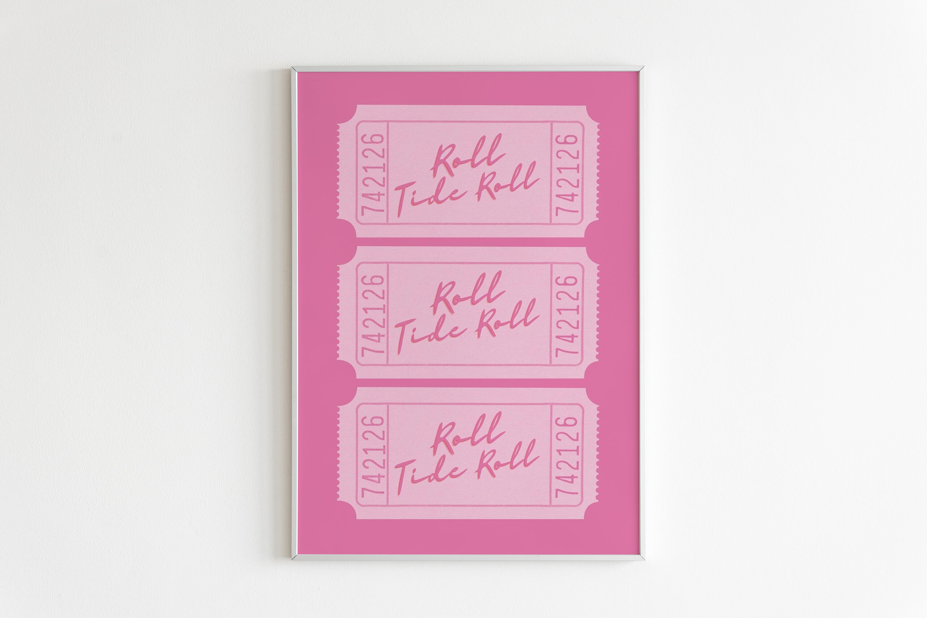 University of Alabama Preppy Digital Prints Pink Set of 6 - Etsy