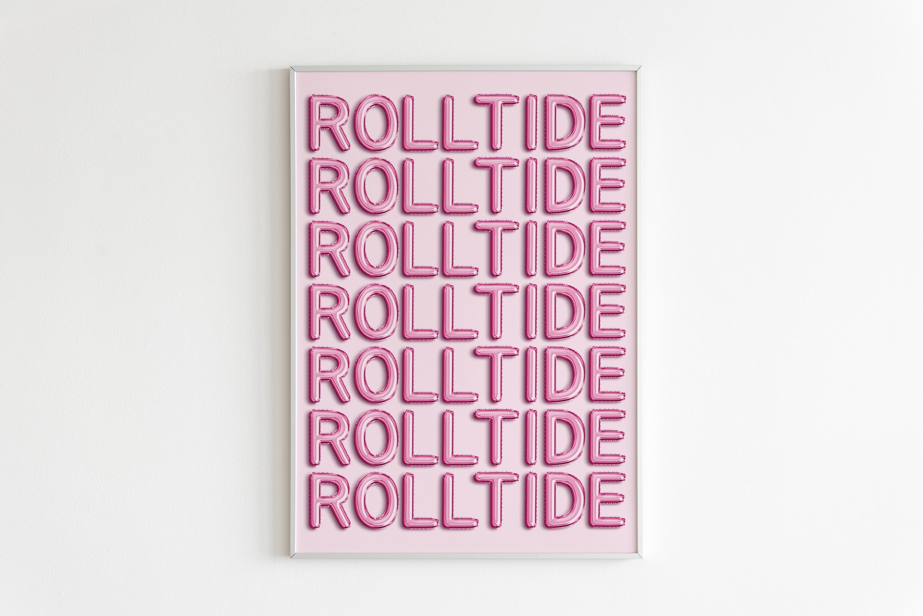 University of Alabama Preppy Digital Prints Pink Set of 6 - Etsy