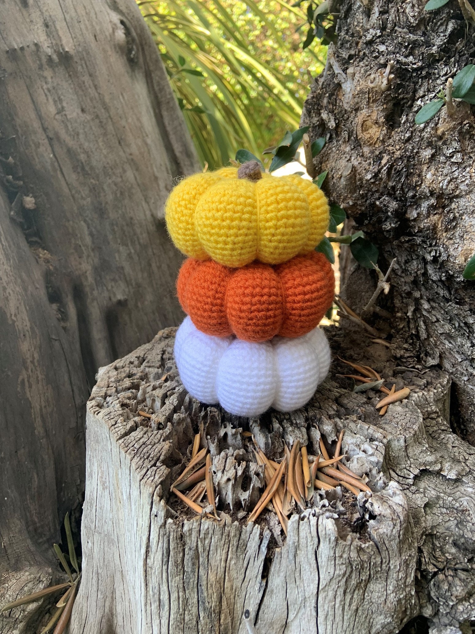 Candy Corn Decorated Pumpkin