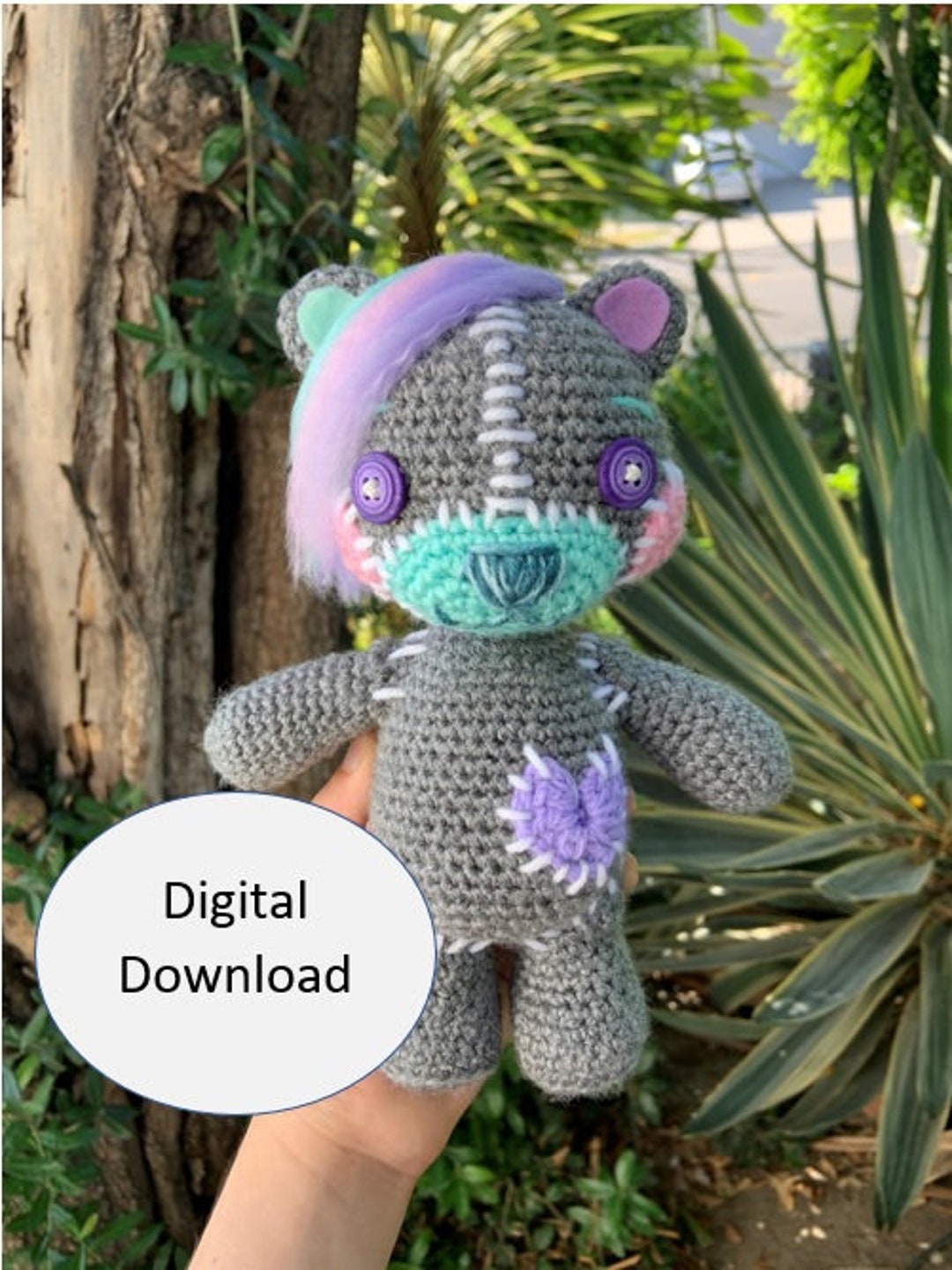Bernard the Patchwork Bear Pattern Crochet Bear Amigurumi Bear Crochet ...