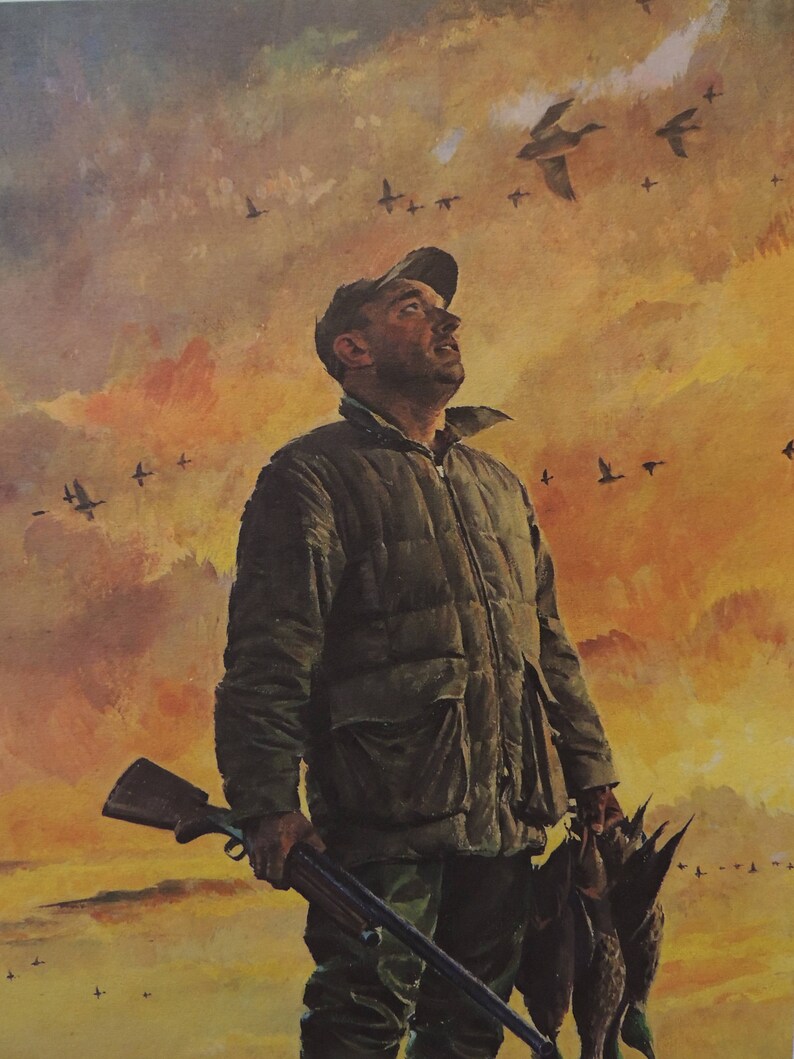 John Scott Print, the Duck Hunter, Signed & Numbered Offset Lithograph ...