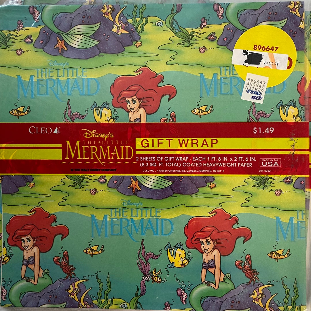 Vintage Disney’s the Little Mermaid Gift Wrap, by Cleo - Etsy