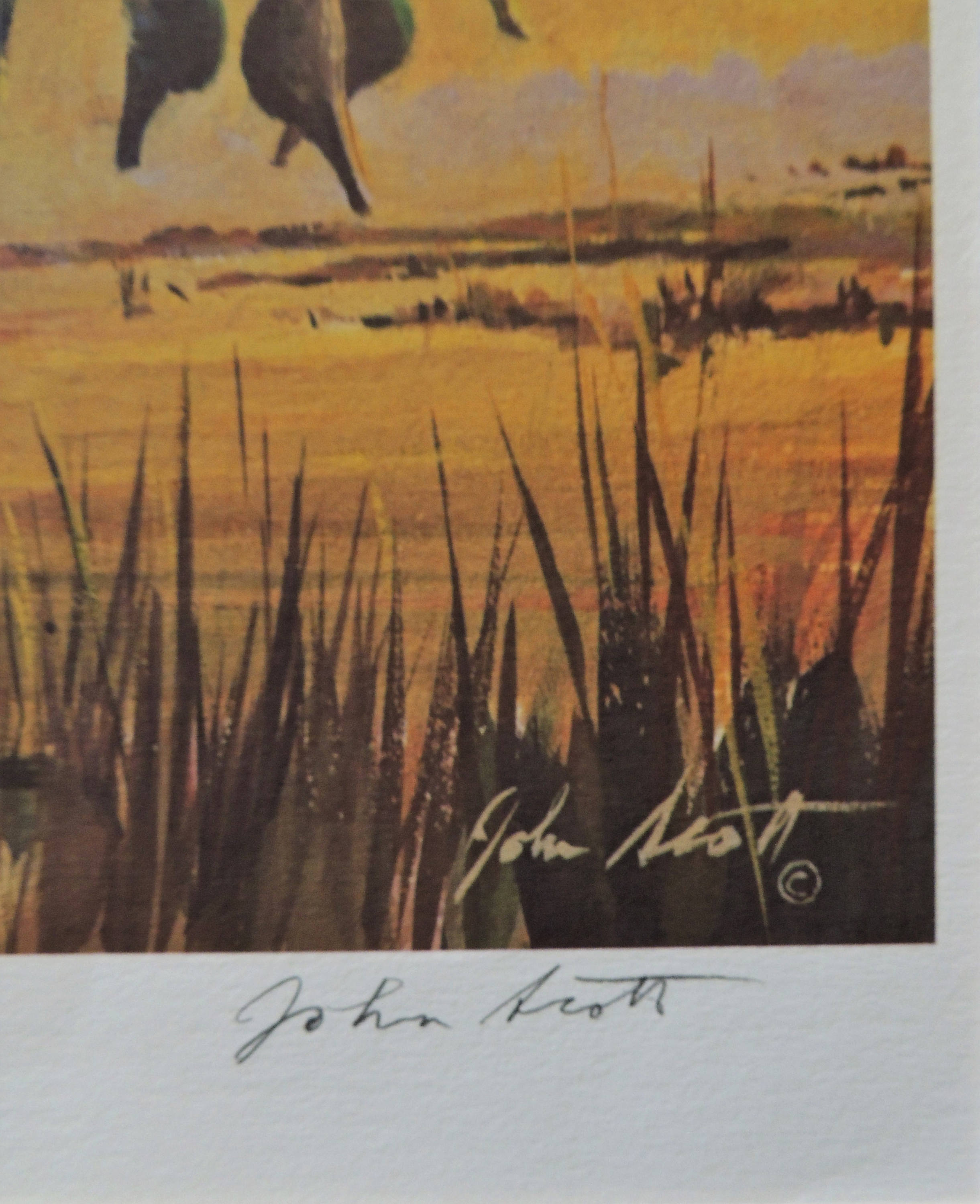 John Scott Print, the Duck Hunter, Signed & Numbered Offset Lithograph ...