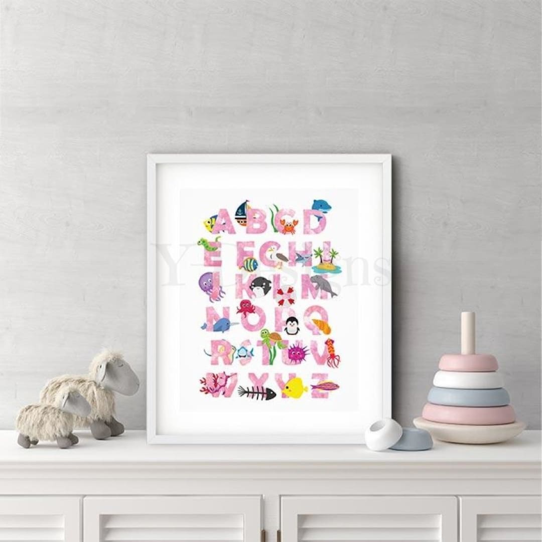 Ocean Alphabet - Pink | Digital Download - Etsy