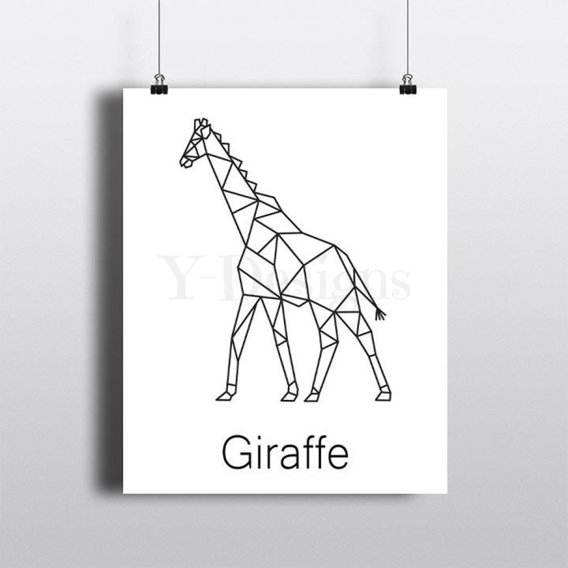 Geometric Giraffe - Etsy