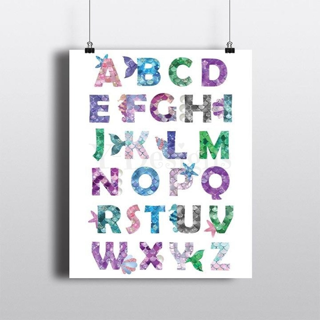 Mermaid Alphabet Digital Download - Etsy