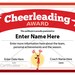 2 Cheerleading Red Team Color Certificates, Editable Cheerleader ...