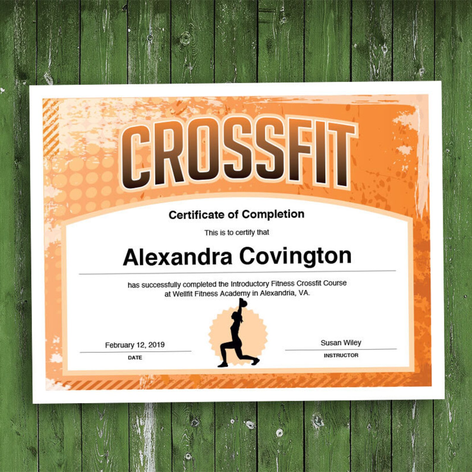 Crossfit Customizable Certificate, Download Printable Fitness Template ...