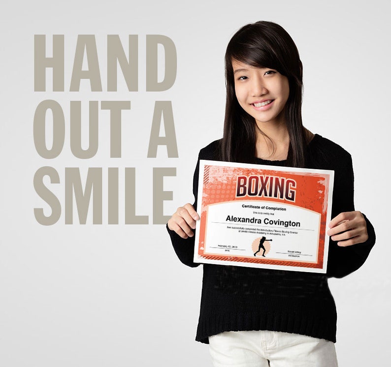 Boxing Customizable Certificate, Download Printable Fitness Template ...