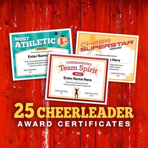 Cheerleading Certificates, Editable Cheerleader Certificate, Cheer Team ...