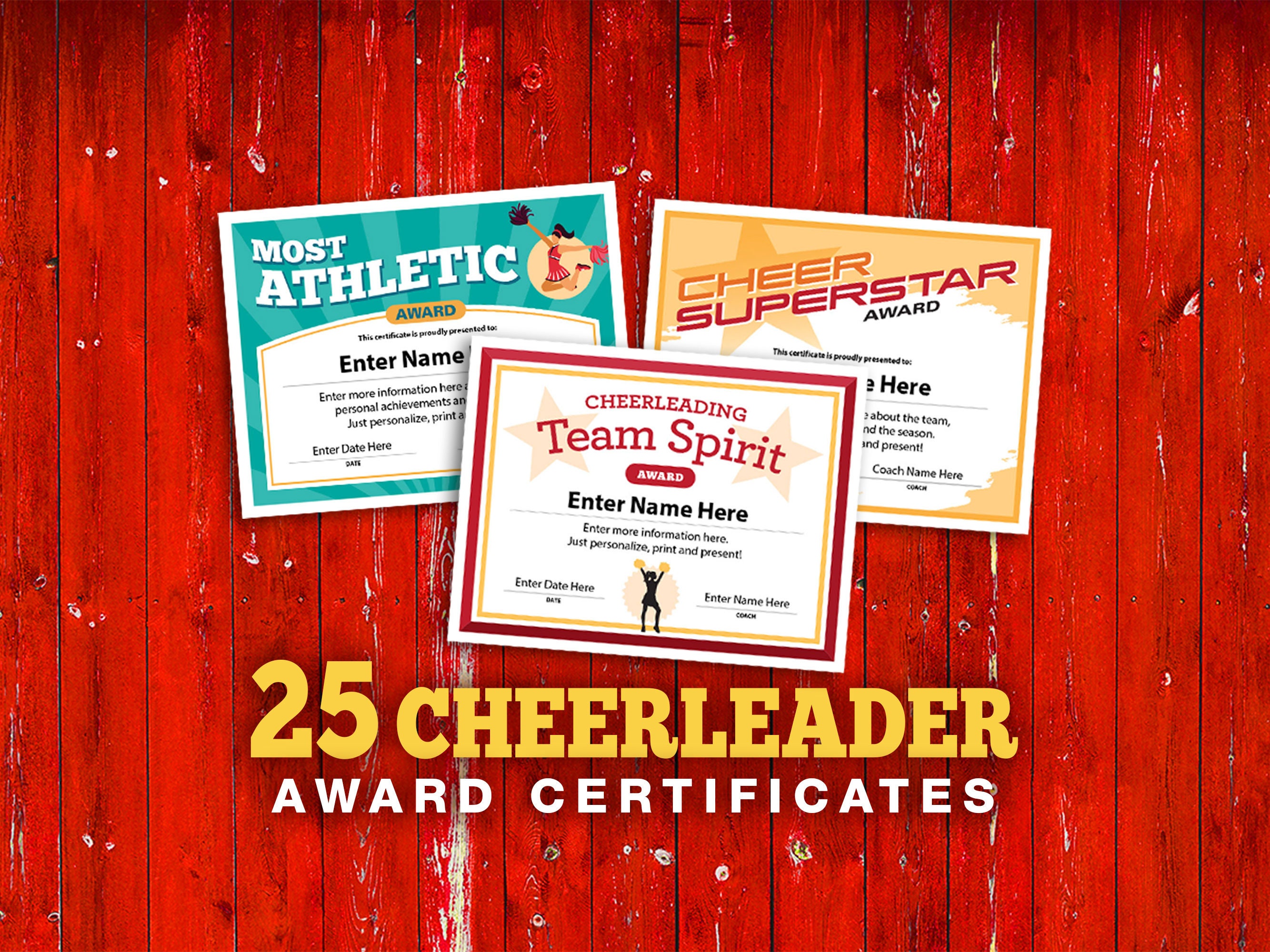Cheerleading Certificates, Editable Cheerleader Certificate, Cheer Team ...