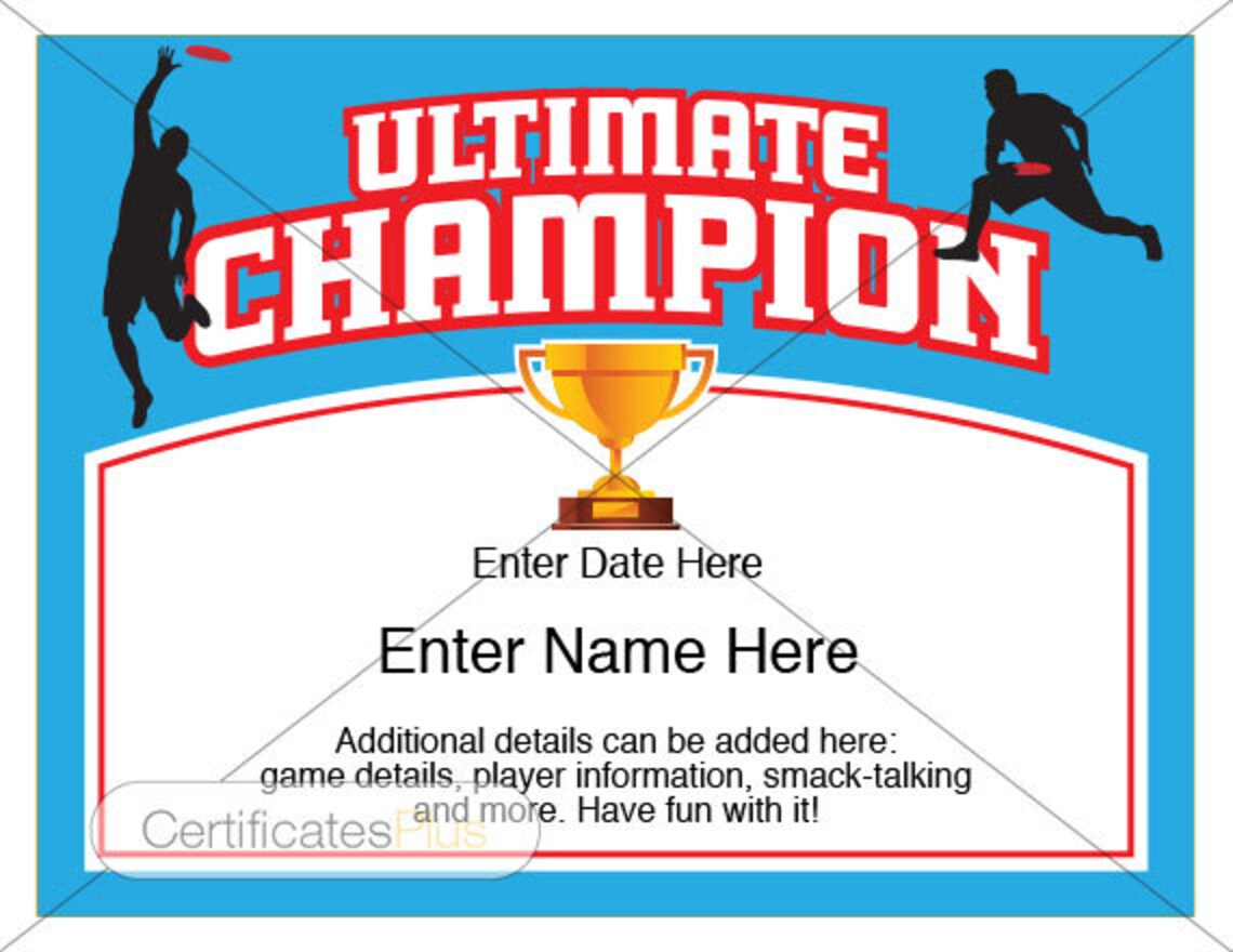 Ultimate Certificate, Ultimate Disc Award, Ultimate Frisbee ...