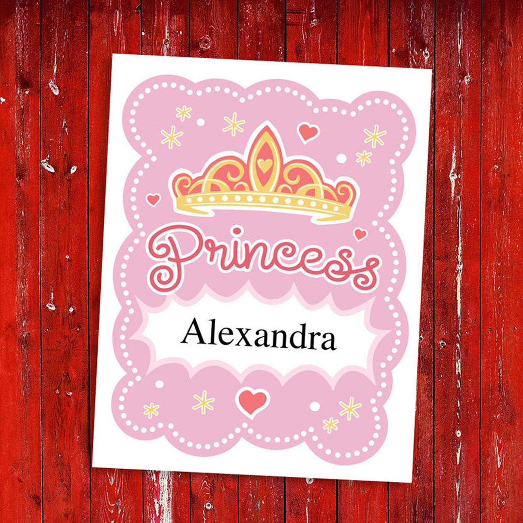 Custom Princess Bedroom Door Sign: Printable Wall Art (digital Download ...