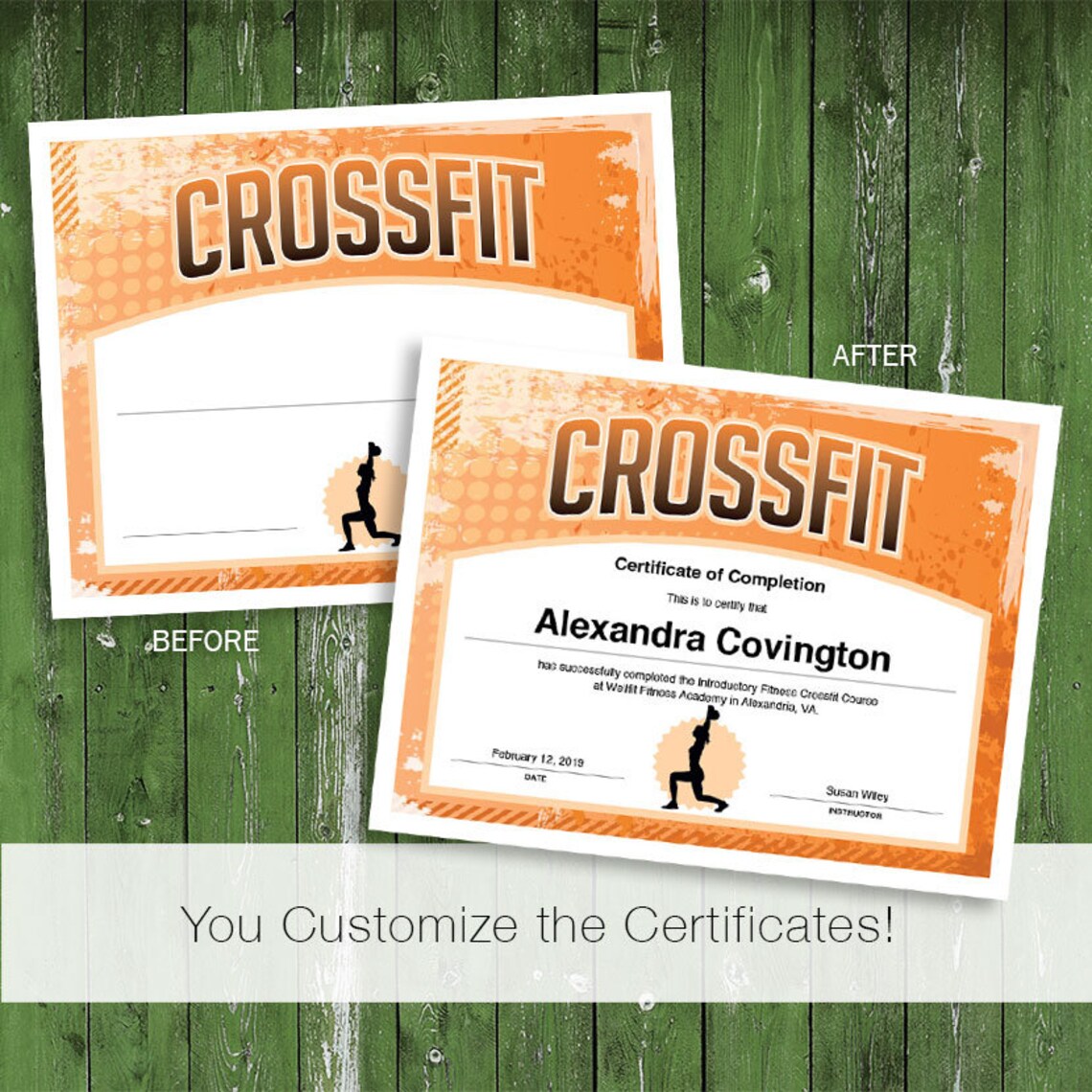 Crossfit Customizable Certificate, Download Printable Fitness Template ...